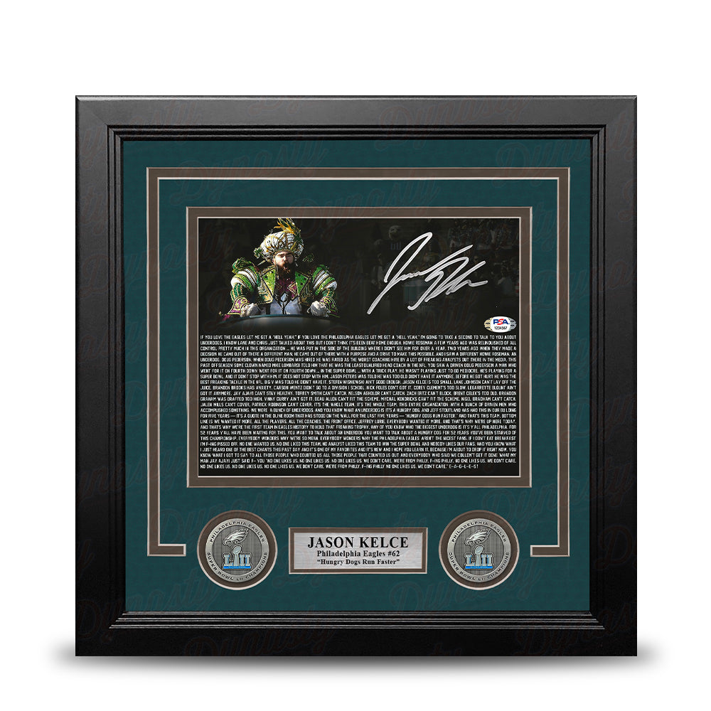 Jason Kelce Super Bowl Speech Text Philadelphia Eagles Autographed 8" x ...