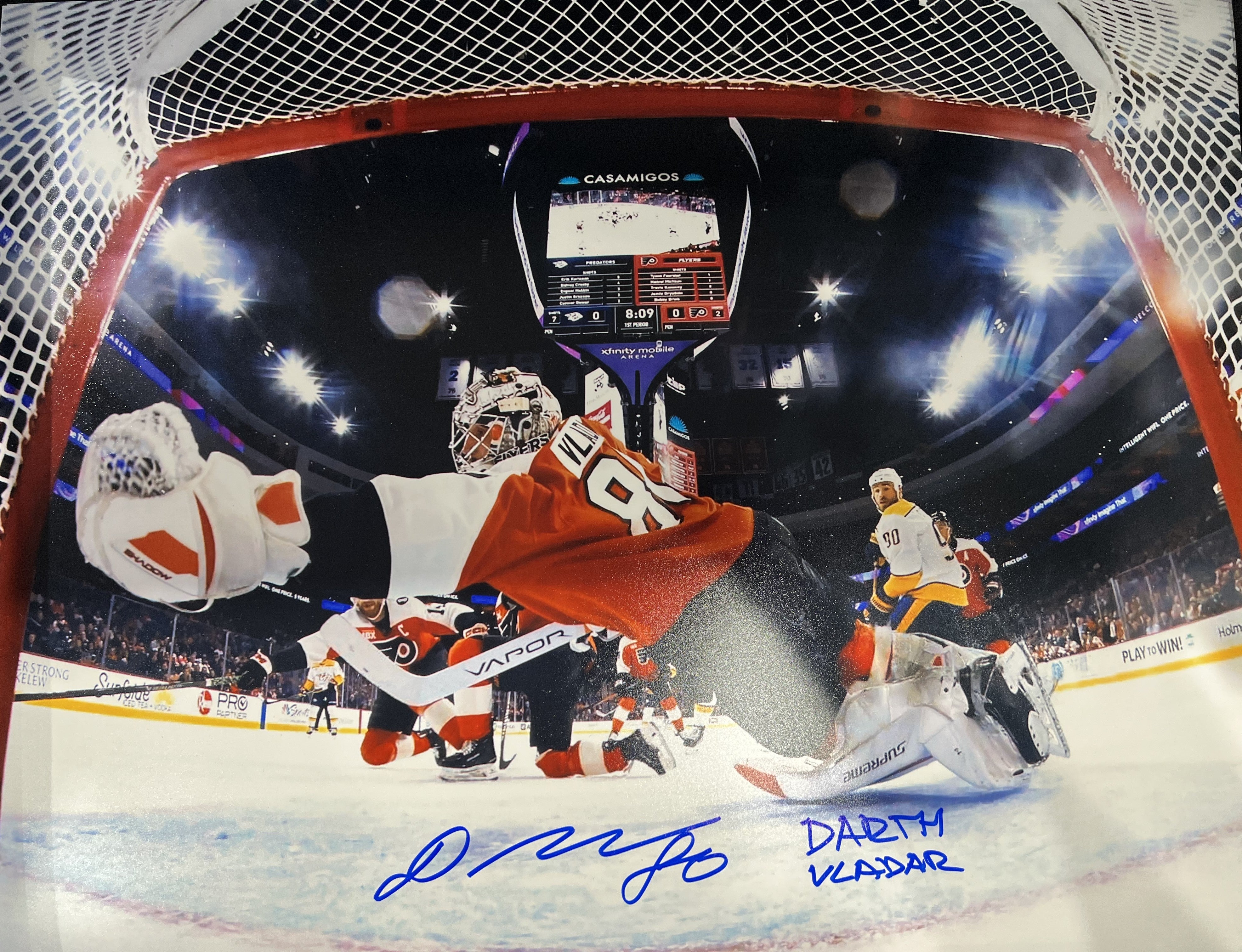 Dan Vladar Flyers Signed Save 16" x 20" Photo Inscribed Darth Vladar