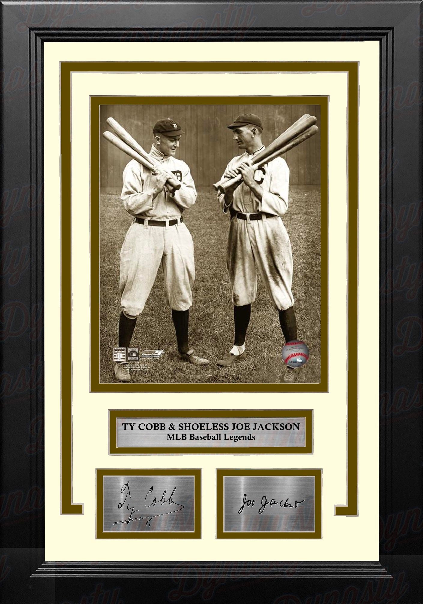 Ty Cobb & Shoeless Joe Jackson 8" x 10" Framed Baseball Legends Photo ...