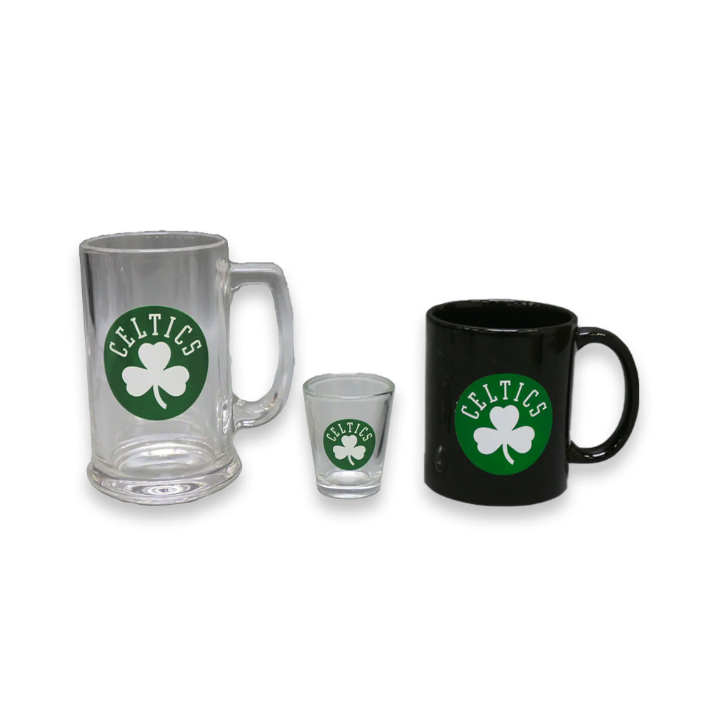 Boston Celtics 3-Piece Glassware Gift Set | Basketball Drinkware ...