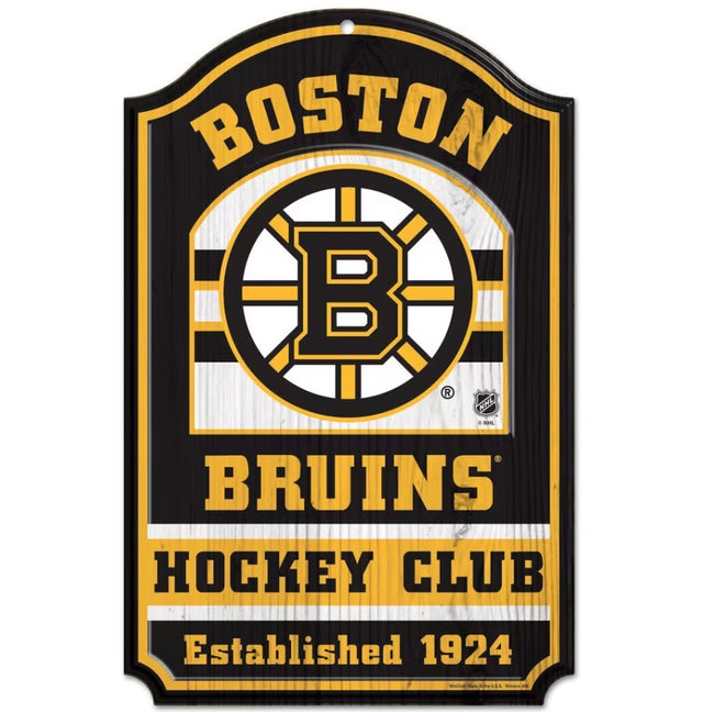 Boston Bruins Fan Cave 11" x 17" Wood Sign | Hockey Signs, Banners, and ...
