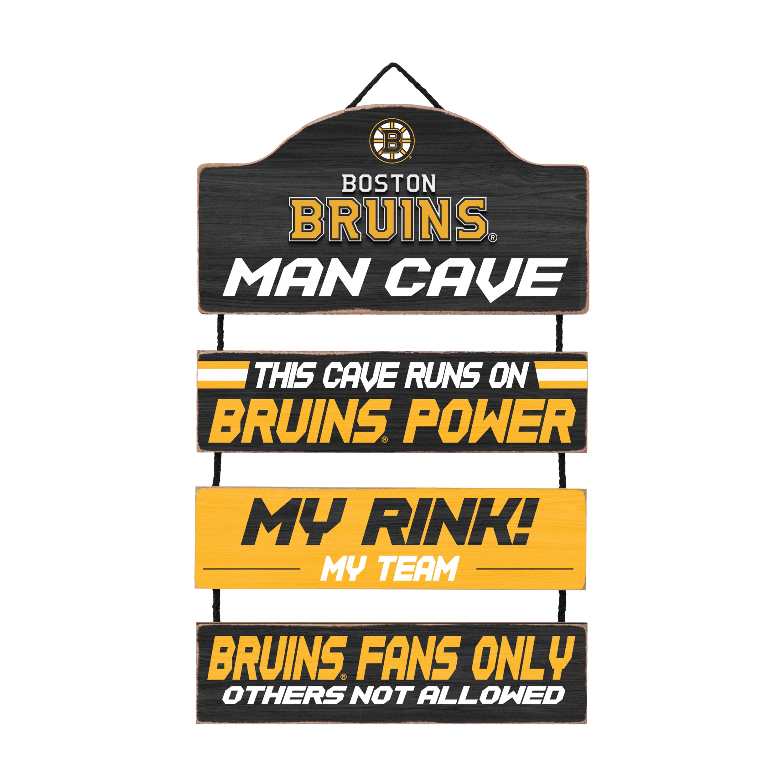 Boston Bruins Wooden Man Cave Dangle Sign | Hockey Signs, Banners, and ...
