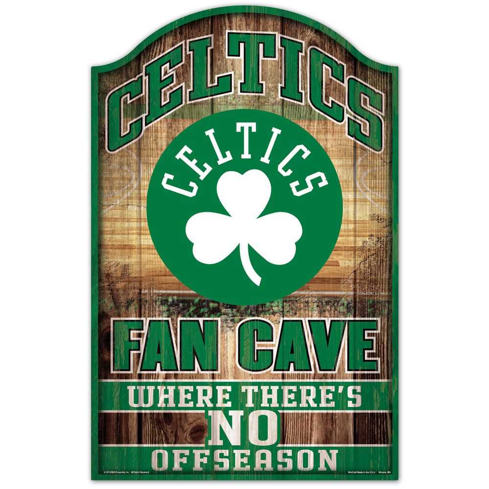 Boston Celtics Fan Cave 11" x 17" Wood Sign | Basketball Signs, Banners ...