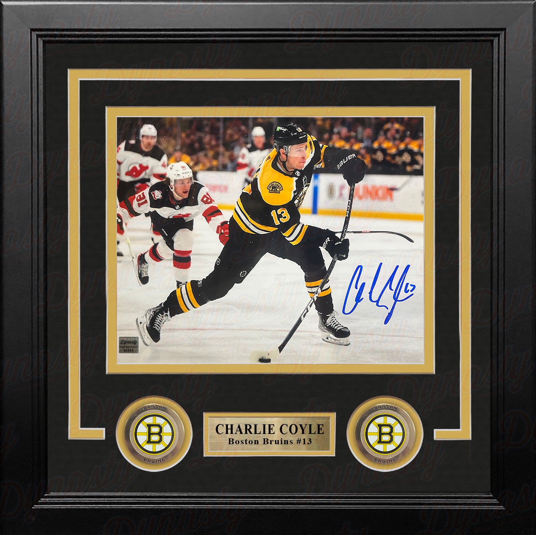 Charlie Coyle in Action Boston Bruins Autographed 8" x 10" Framed ...