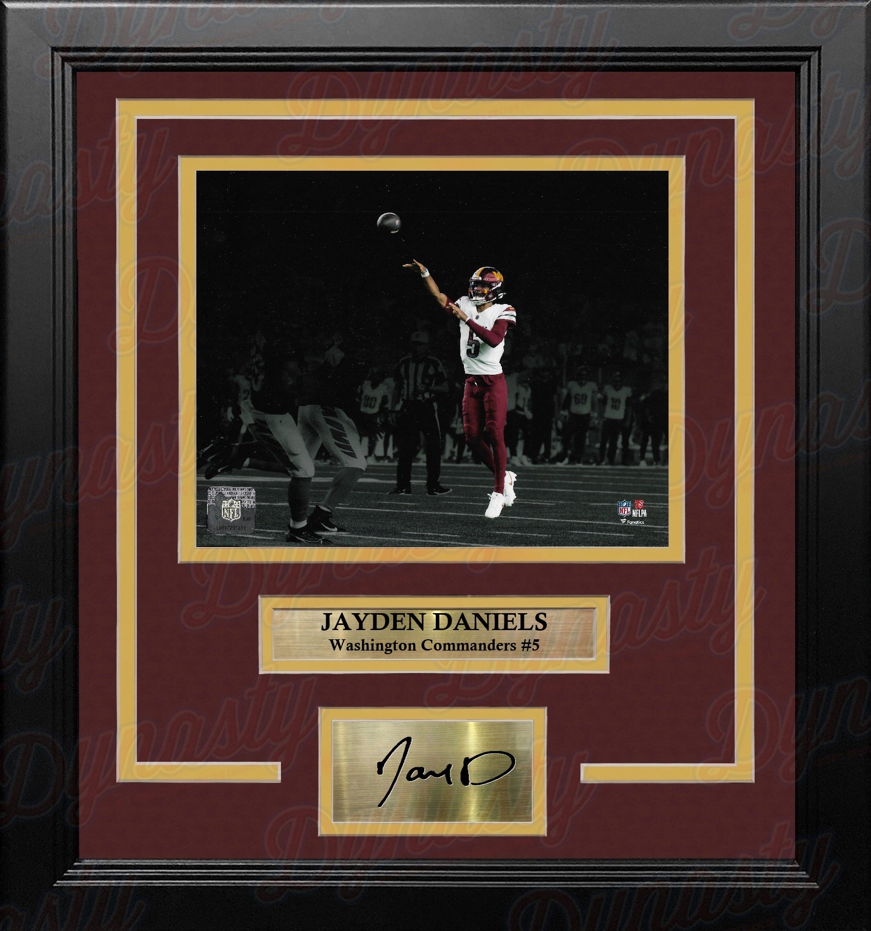 Jayden Daniels Blackout Action Washington Commanders 8" x 10" Framed ...