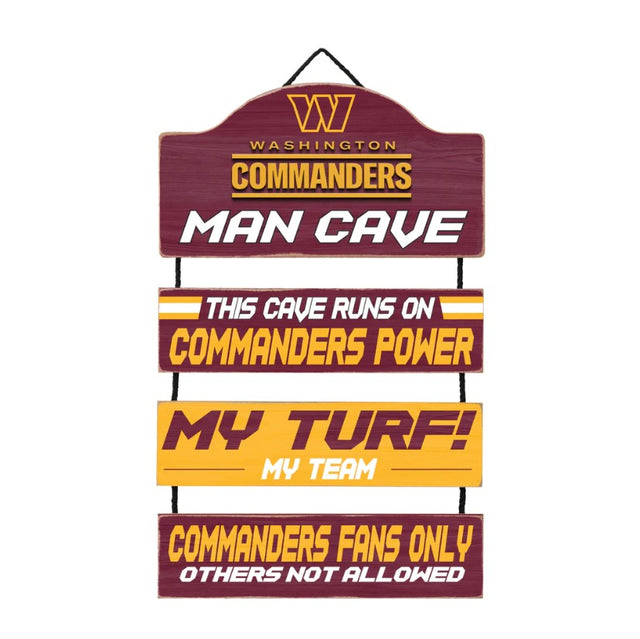 Washington Commanders Wooden Man Cave Dangle Sign | Football Signs ...