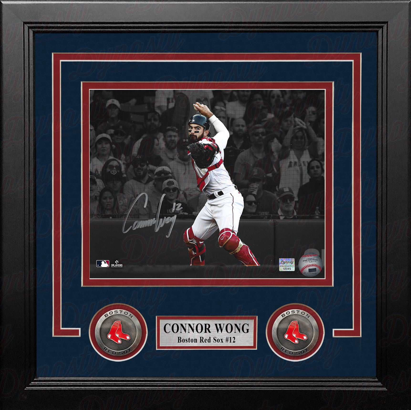 Connor Wong Throwing Action Boston Red Sox Autographed 8" x 10" Framed ...