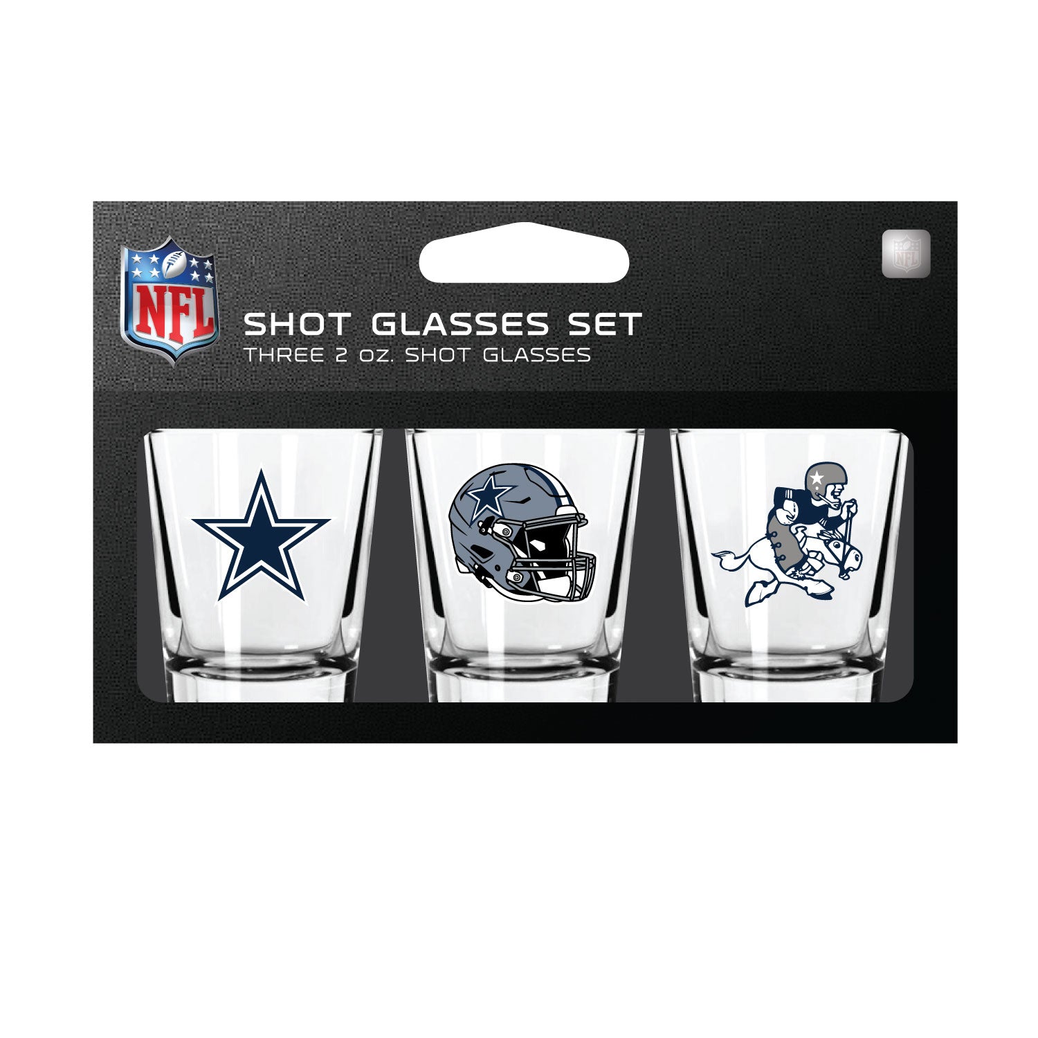 Dallas Cowboys 3-Piece Shot Glass Gift Set | Football Drinkware ...