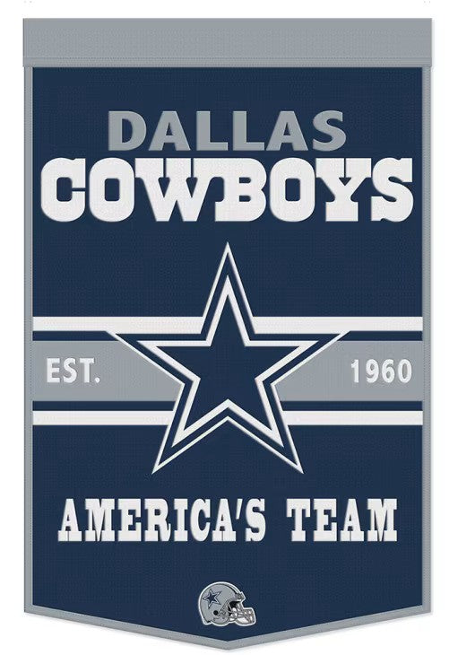 Dallas Cowboys 24" x 38" Primary Wool Banner | NFL Football Pennants ...