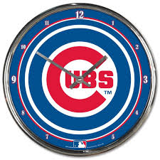Chicago Cubs Round Chrome Clock | Baseball Clocks, Novelties, and ...