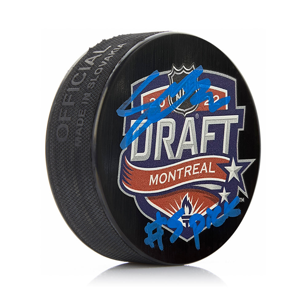 Cutter Gauthier Anaheim Ducks Autographed NHL Hockey 2022 Draft Puck ...