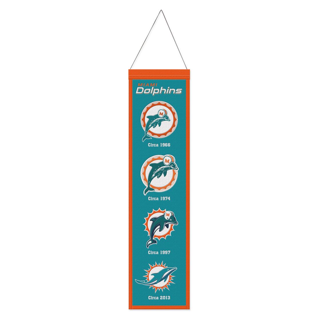 Miami Dolphins 8" x 32" Wool Banner | NFL Football Pennants, Banners ...