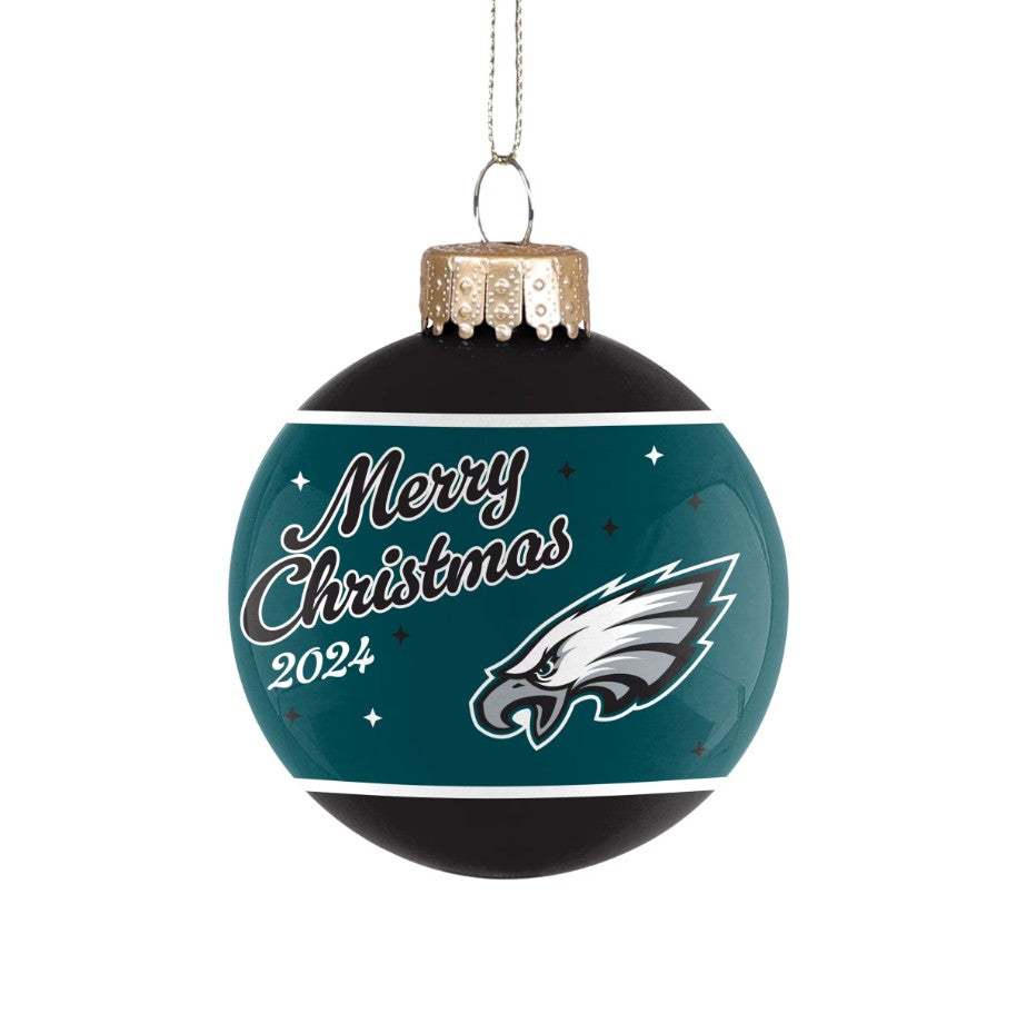 Philadelphia Eagles Holiday Glass Ball Ornament | Football Holiday ...