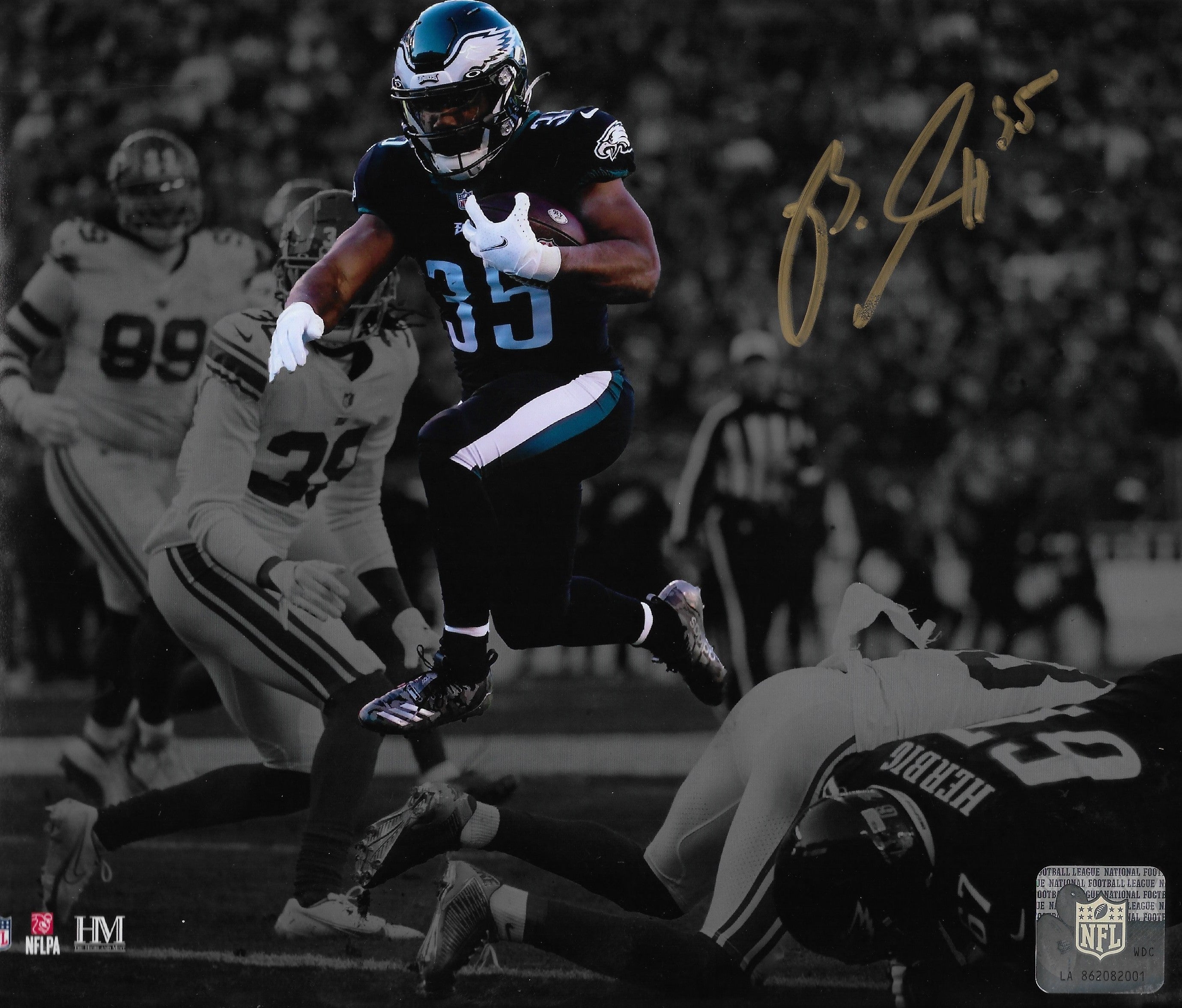 Boston Scott in Action Philadelphia Eagles Autographed 16" x 20 ...