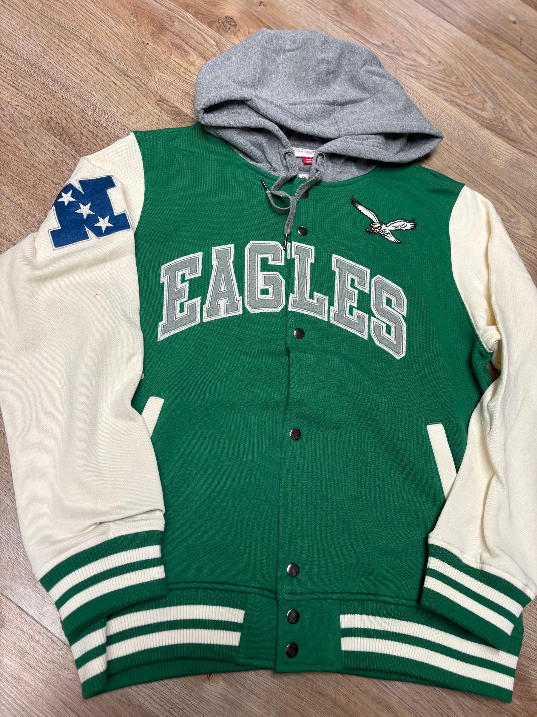 Philadelphia Eagles Mitchell & Ness Fleece Button Front Jacket | Eagles ...