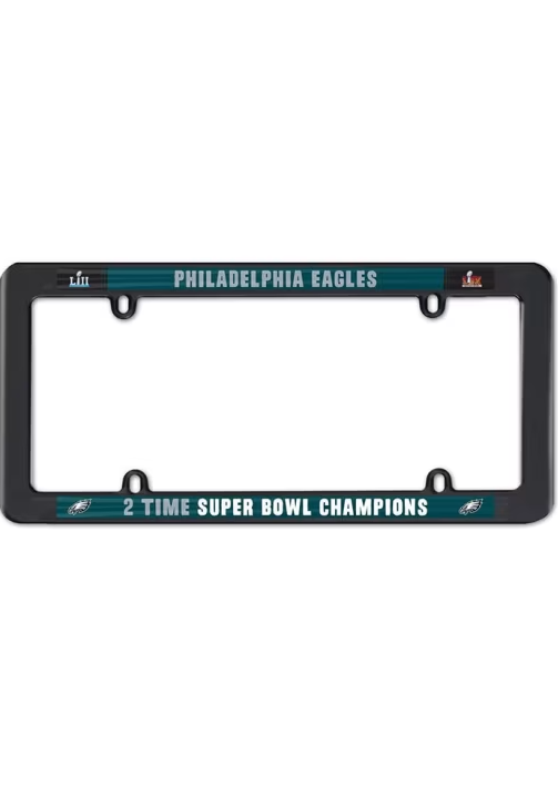 Philadelphia Eagles Super Bowl LIX Champions Plastic Black License ...