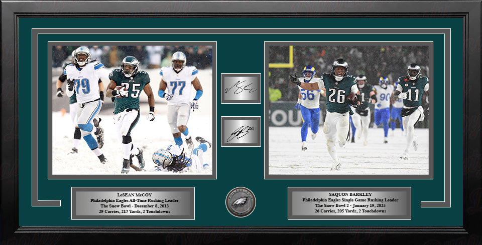 LeSean McCoy & Saquon Barkley Snow Bowl Philadelphia Eagles Framed ...