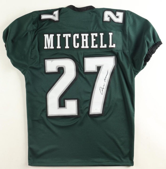 Quinyon Mitchell Philadelphia Eagles Autographed Green Football Jersey ...
