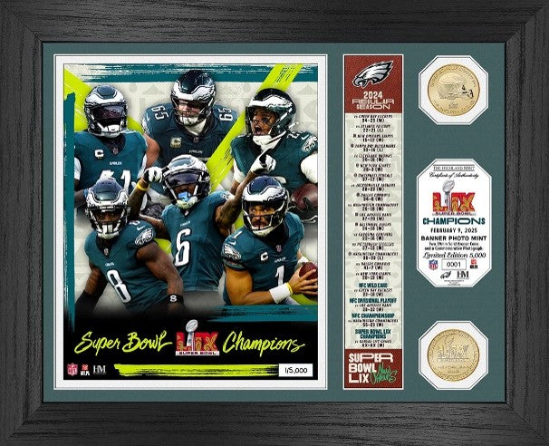 Philadelphia Eagles Super Bowl LIX Champions Bronze Coin Banner Photo ...