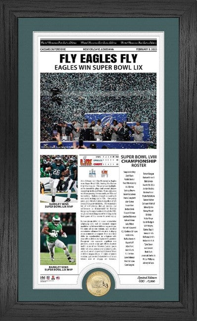 Philadelphia Eagles Super Bowl LIX Champions Front Page Cover Bronze ...