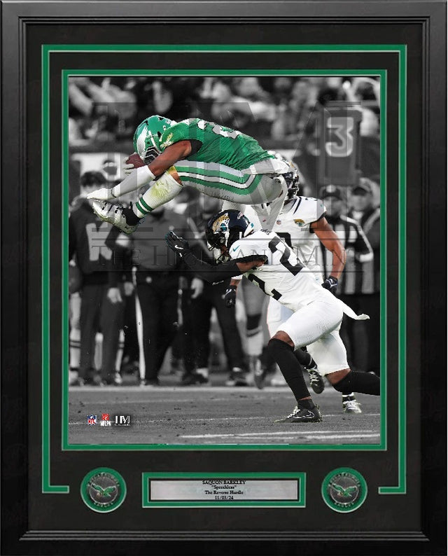 Saquon Barkley Reverse Hurdle Philadelphia Eagles 8" x 10" Framed ...