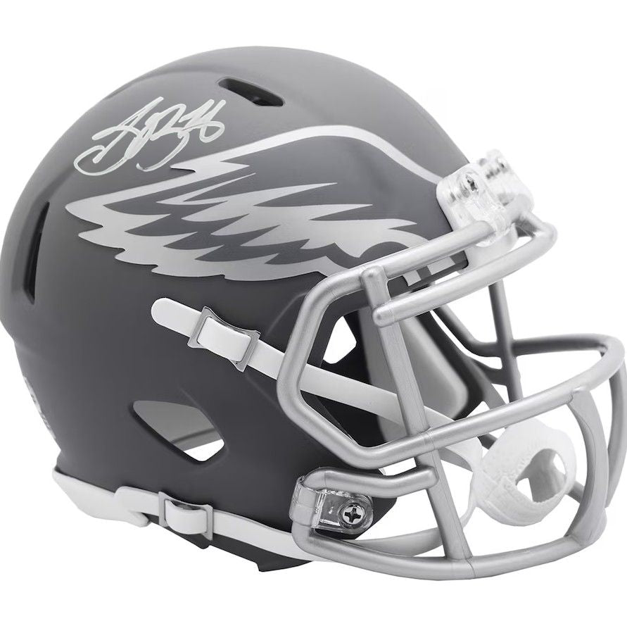 Saquon Barkley Philadelphia Eagles Autographed Slate Mini-Helmet ...
