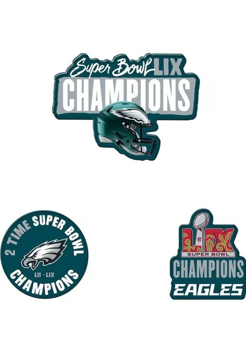 Philadelphia Eagles Super Bowl LIX Champions 3-Pack Acrylic Magnet ...