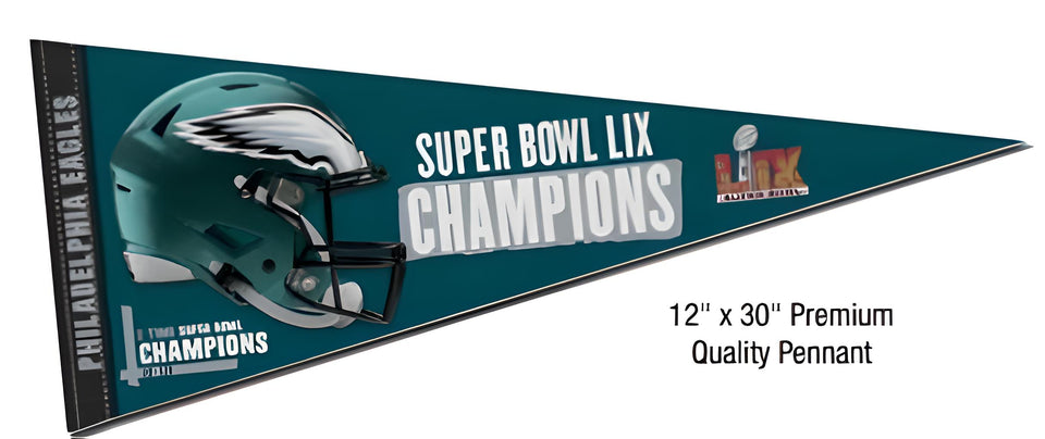 Philadelphia Eagles Super Bowl LIX Champions 12x30 Premium Pennant ...