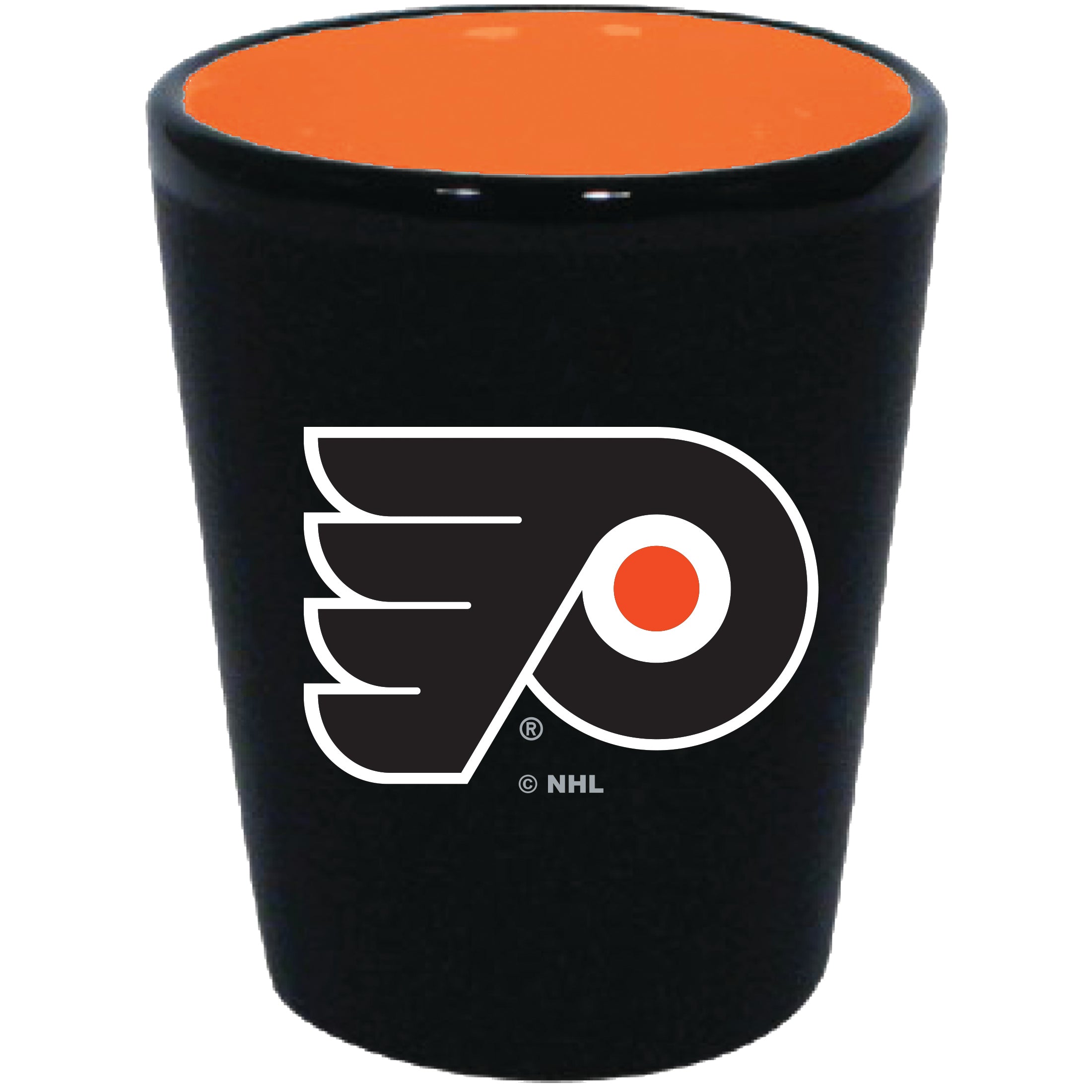 Philadelphia Flyers Matte Black/Inner Color Shot Glass | Hockey ...