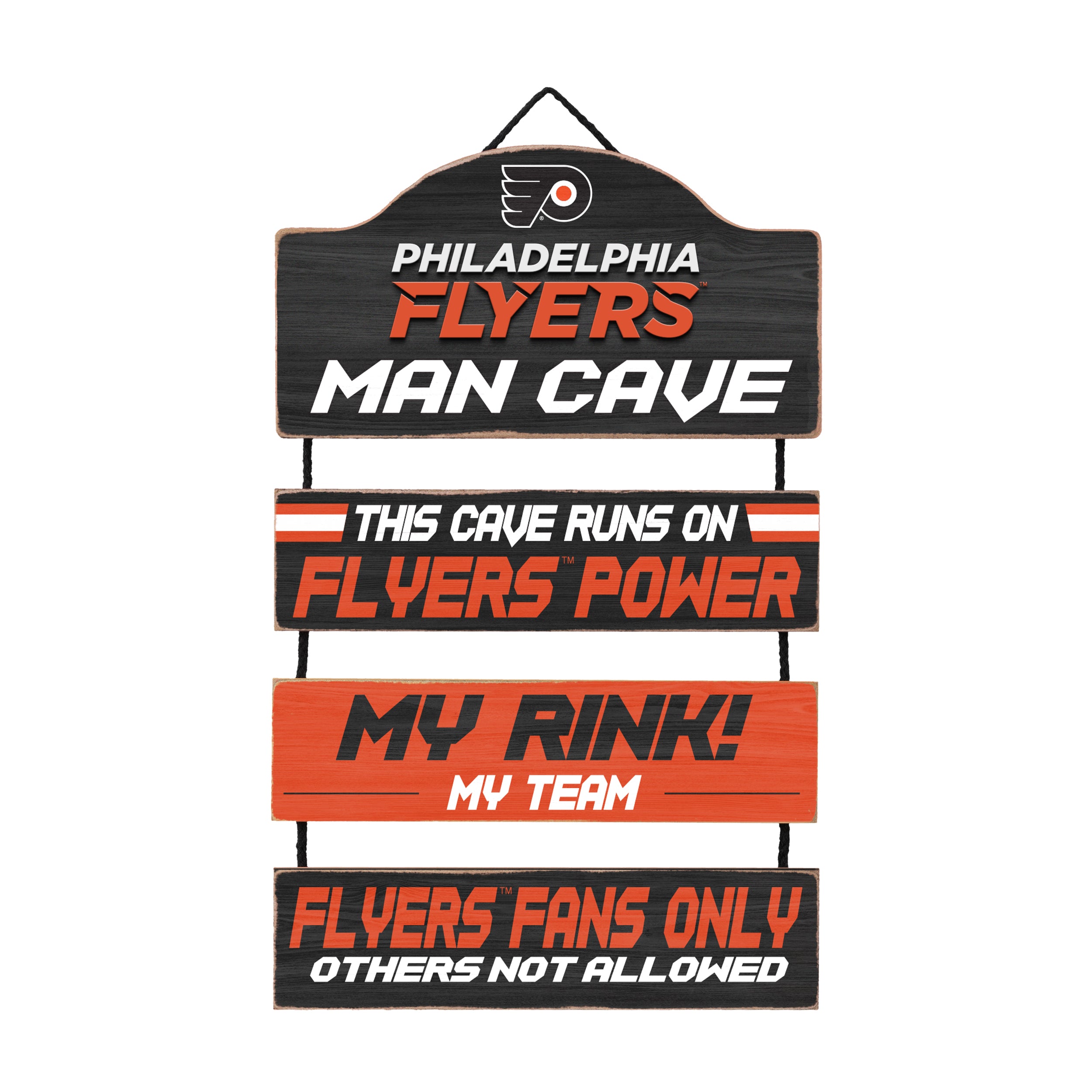 Philadelphia Flyers Wooden Man Cave Dangle Sign | Hockey Signs, Banners ...