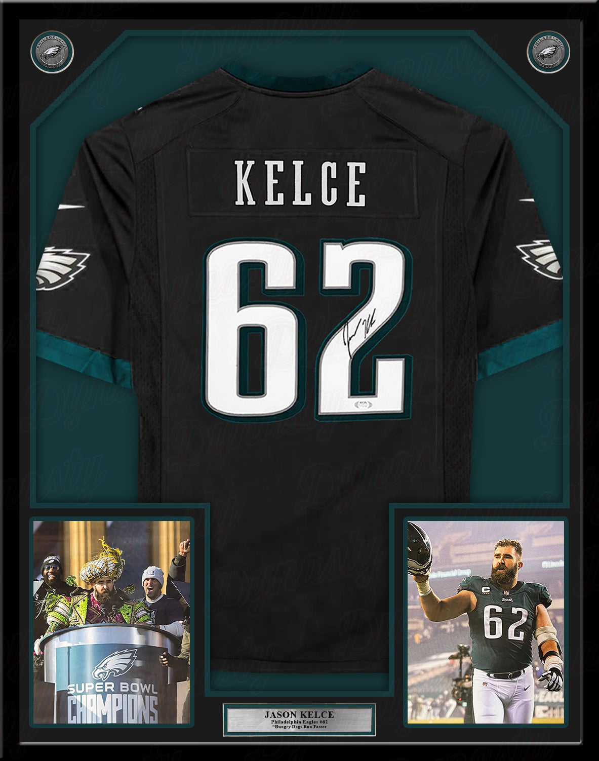 Jason Kelce Philadelphia Eagles Autographed Framed Black Nike Game ...