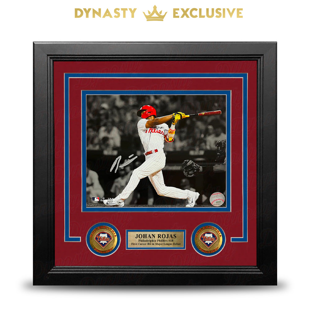 Johan Rojas First Hit Philadelphia Phillies Autographed 8" x 10" Framed ...