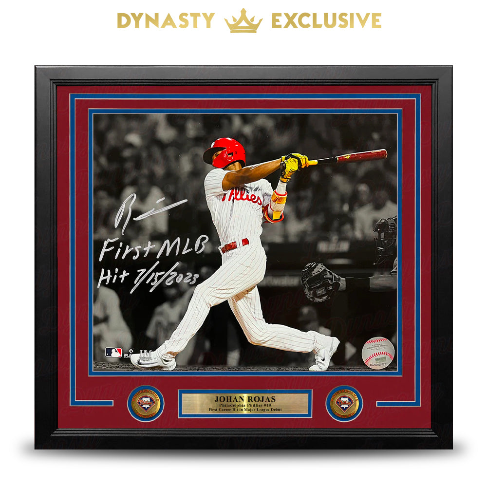 Johan Rojas 1st Hit Philadelphia Phillies Autographed 11x14 Framed ...