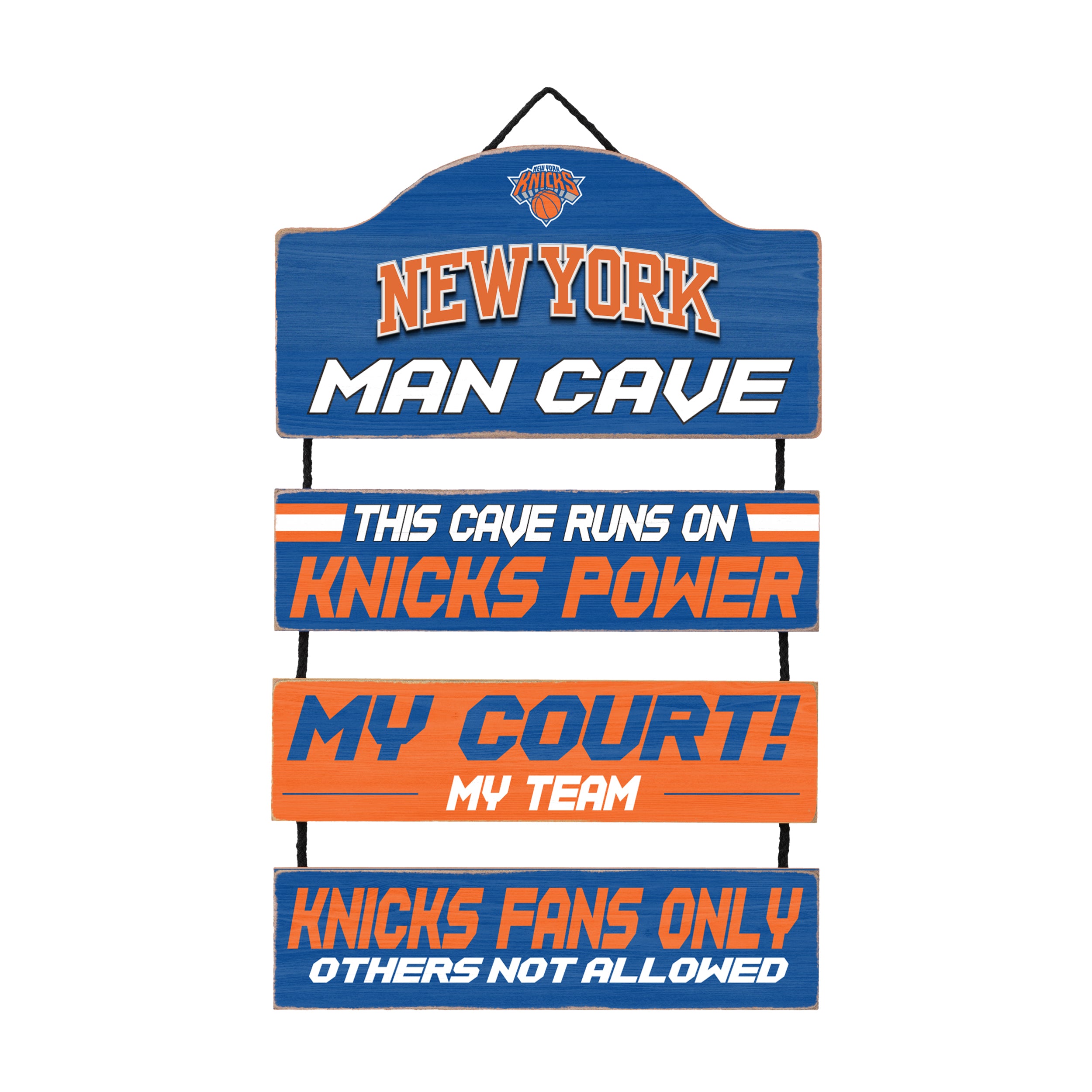 New York Knicks Wooden Man Cave Dangle Sign | Basketball Signs, Banners ...