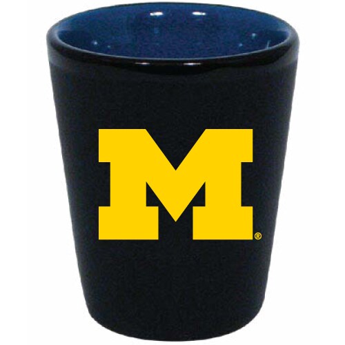 Michigan Wolverines Matte Black/Inner Color Shot Glass | Football ...