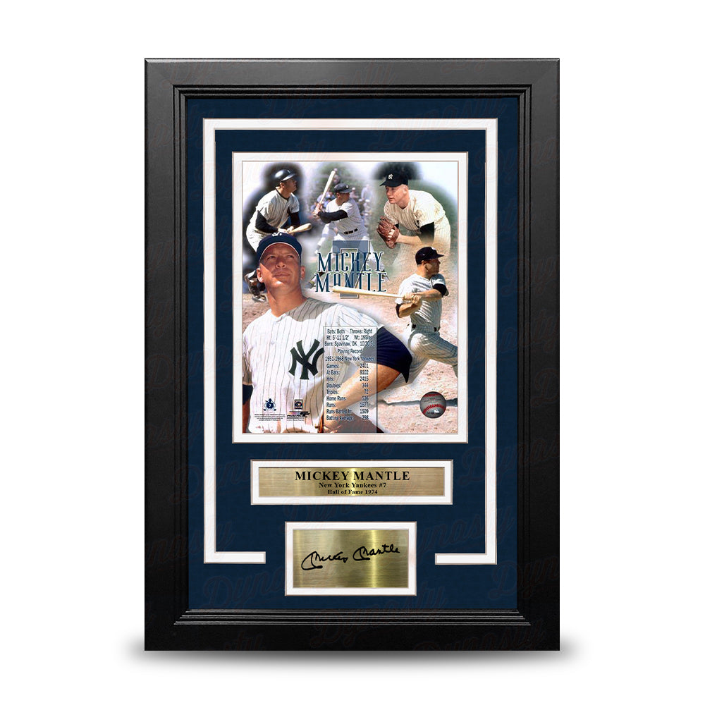 Mickey Mantle Stat Collage New York Yankees 8" x 10" Framed Baseball ...