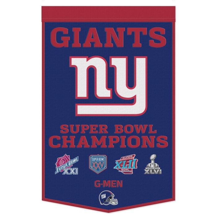 New York Giants 24" x 38" Primary Wool Banner | NFL Football Pennants ...