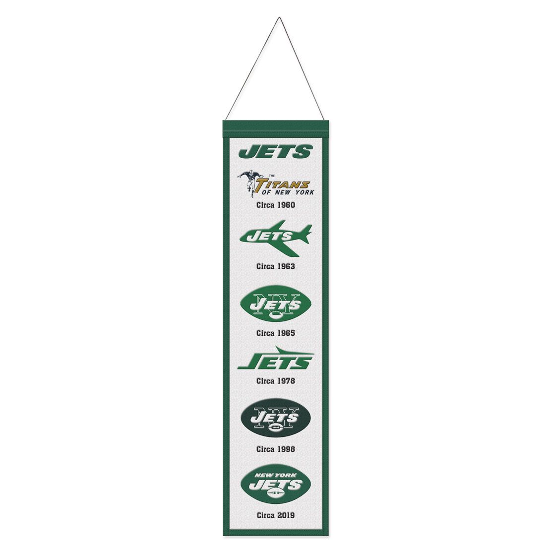 New York Jets 8" x 32" Wool Banner | NFL Football Pennants, Banners ...