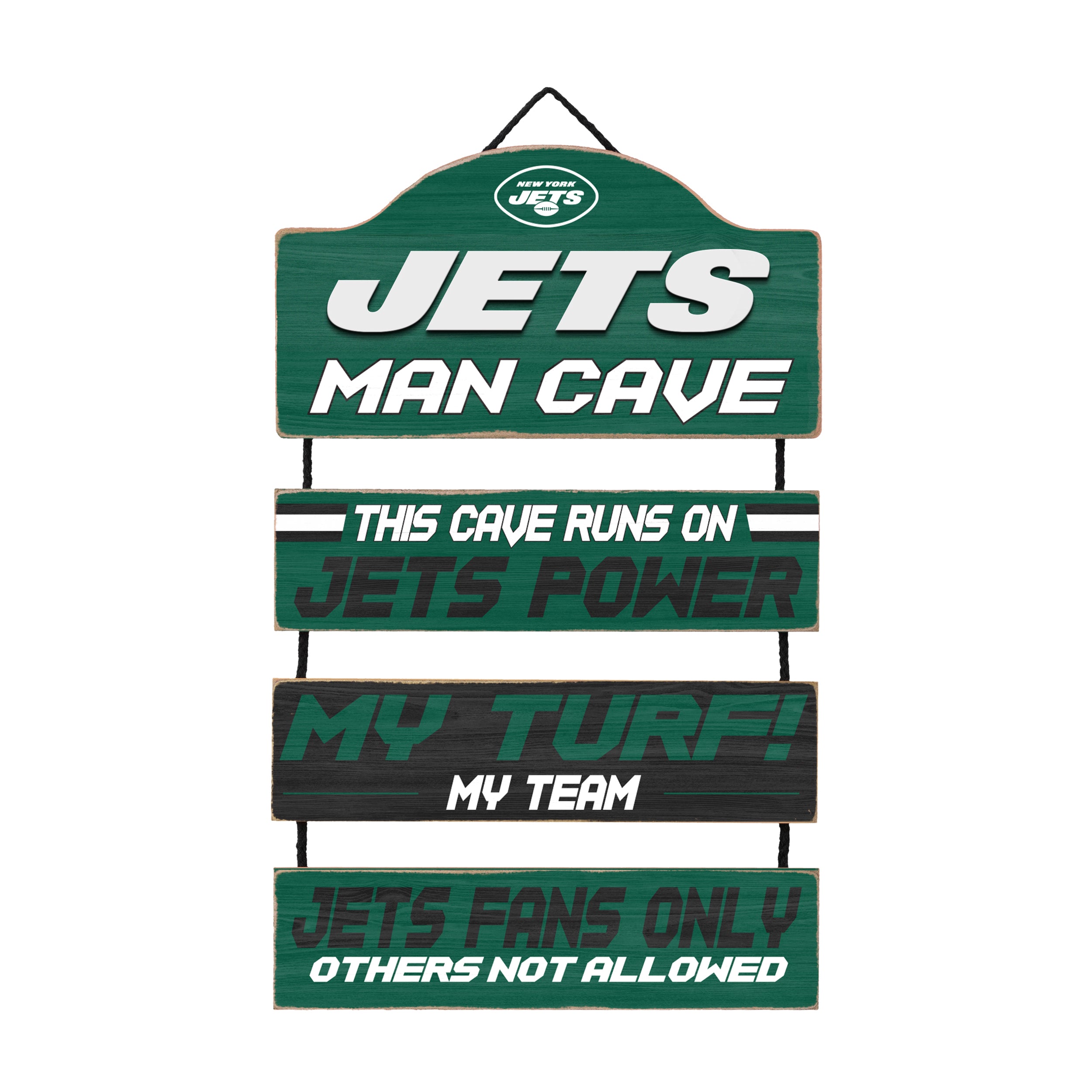 New York Jets Wooden Man Cave Dangle Sign | Football Signs, Banners ...