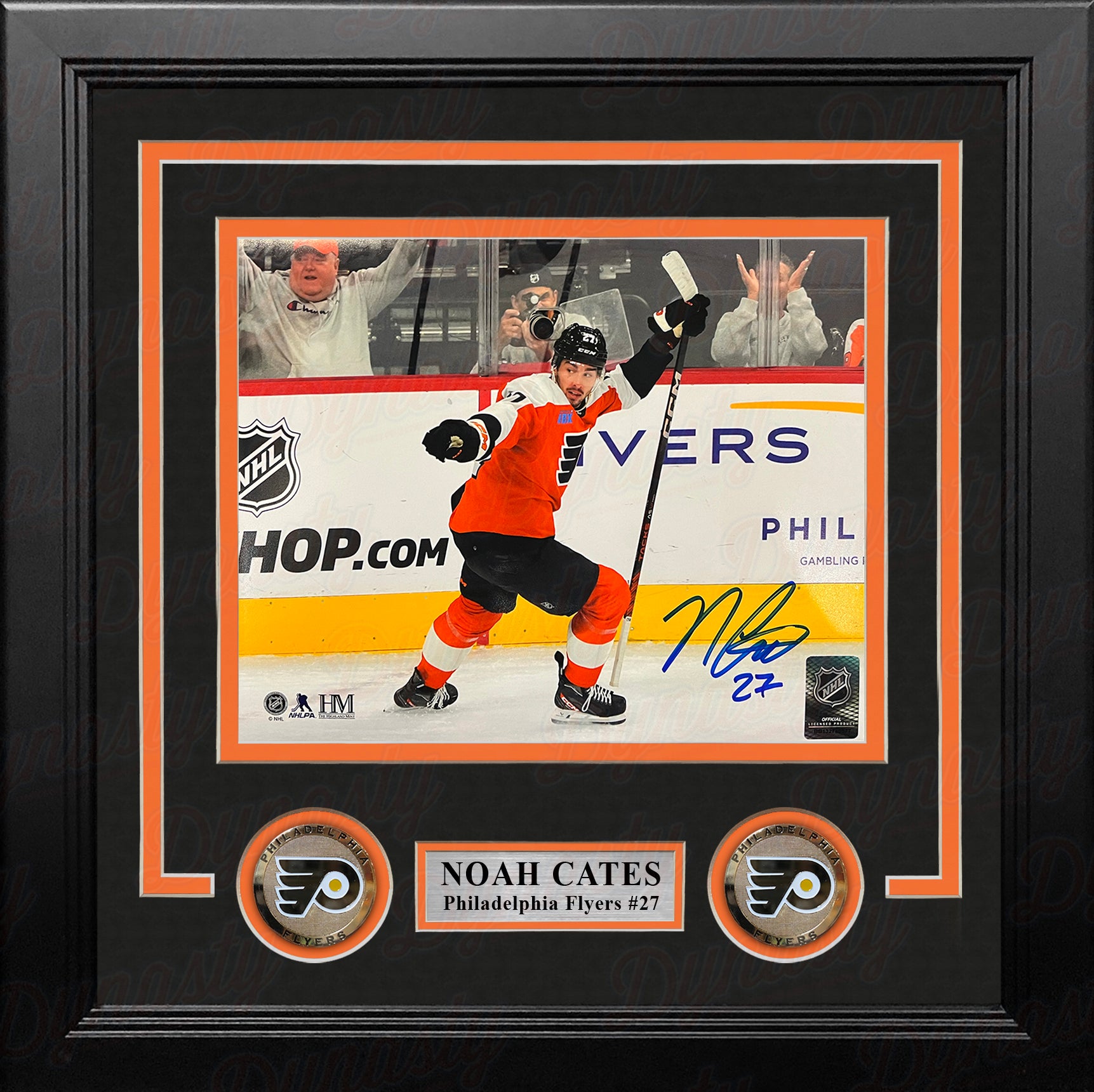 Noah Cates Celebration Autographed Philadelphia Flyers 8" x 10" Framed ...