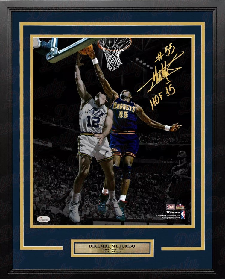 Dikembe Mutombo Denver Nuggets Autographed 16x20 Framed Photo Inscribed ...
