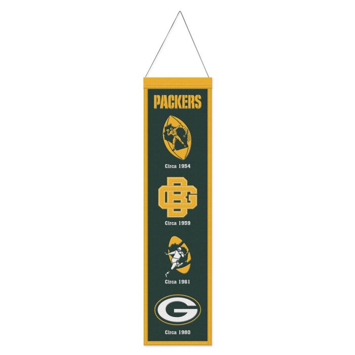 Green Bay Packers 8" x 32" Wool Banner | NFL Football Pennants, Banners ...