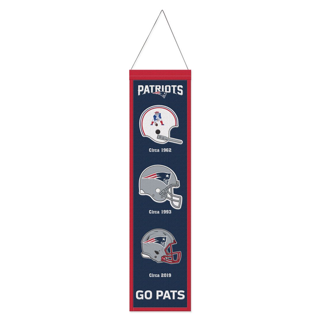 New England Patriots 8" x 32" Wool Banner | NFL Football Pennants ...