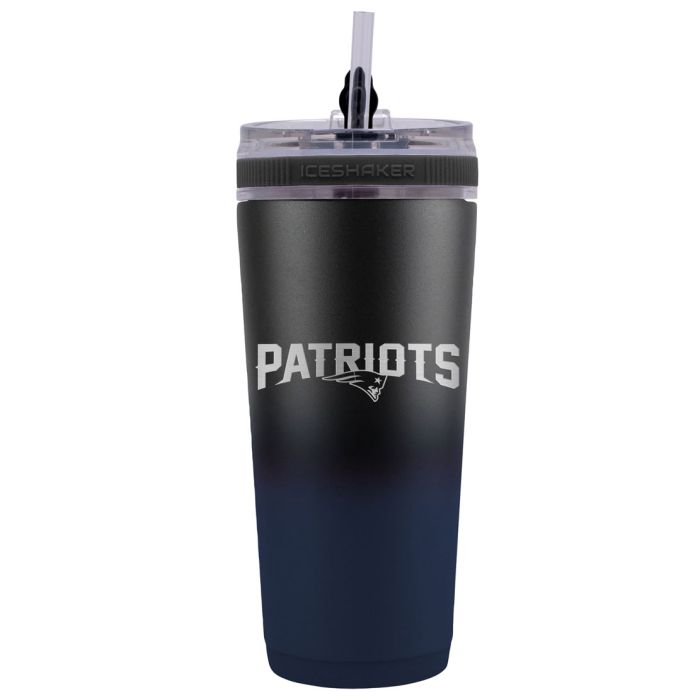New England Patriots 26 oz Stainless Steel Ice Shaker Bottle | Football ...