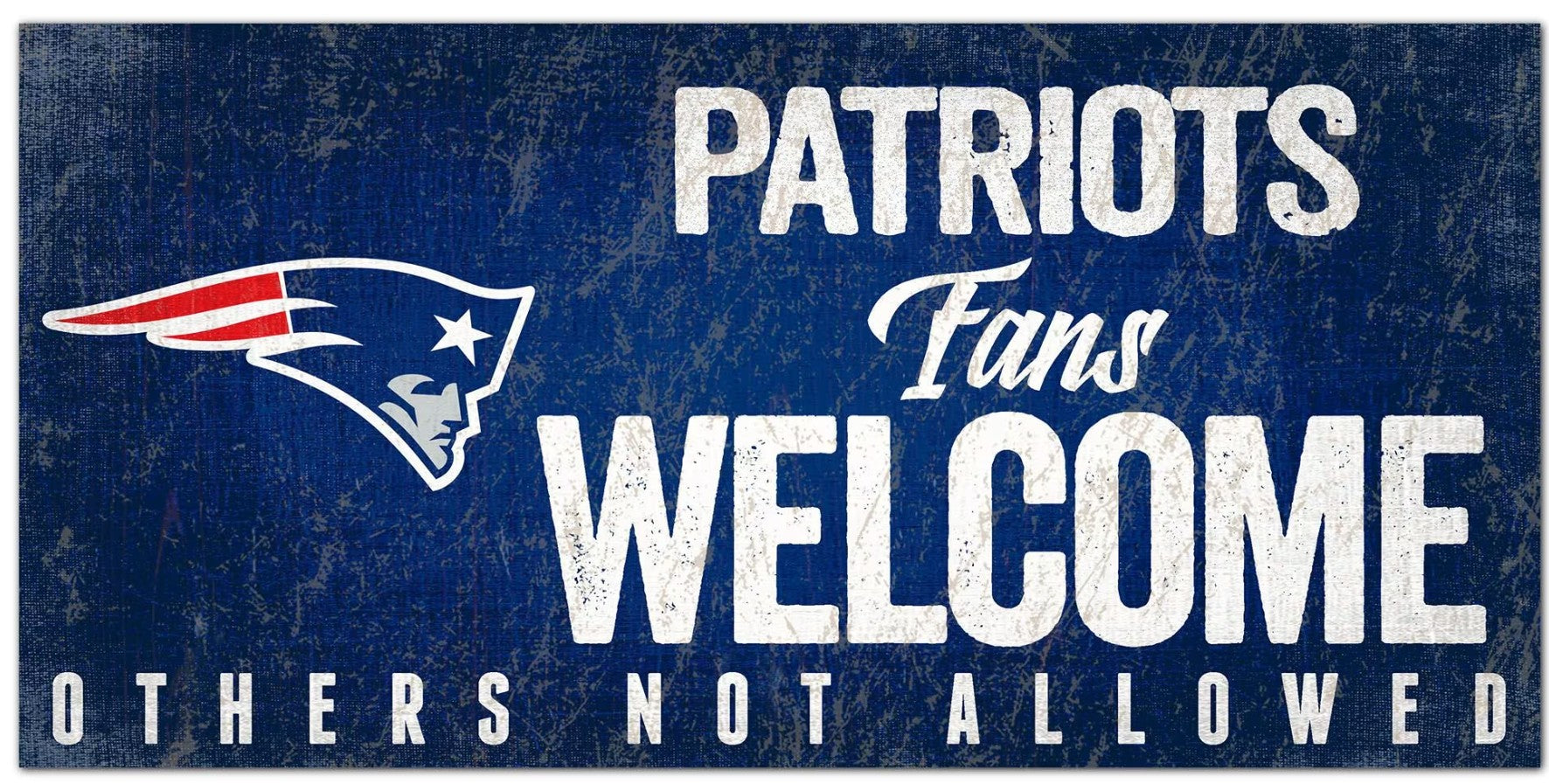 New England Patriots Fans Welcome Wood Sign | Football Signs, Banners ...