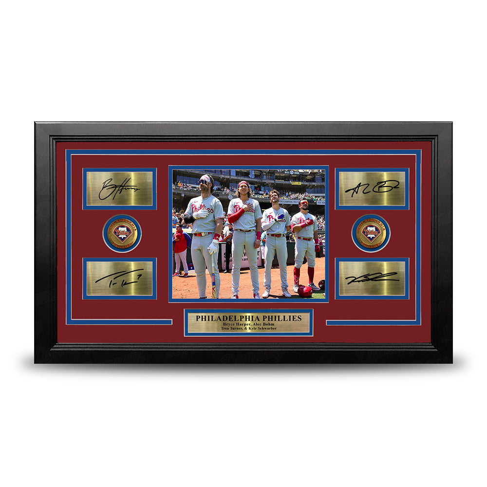 Philadelphia Phillies Anthem 8x10 Framed Photo with Engraved Autographs ...