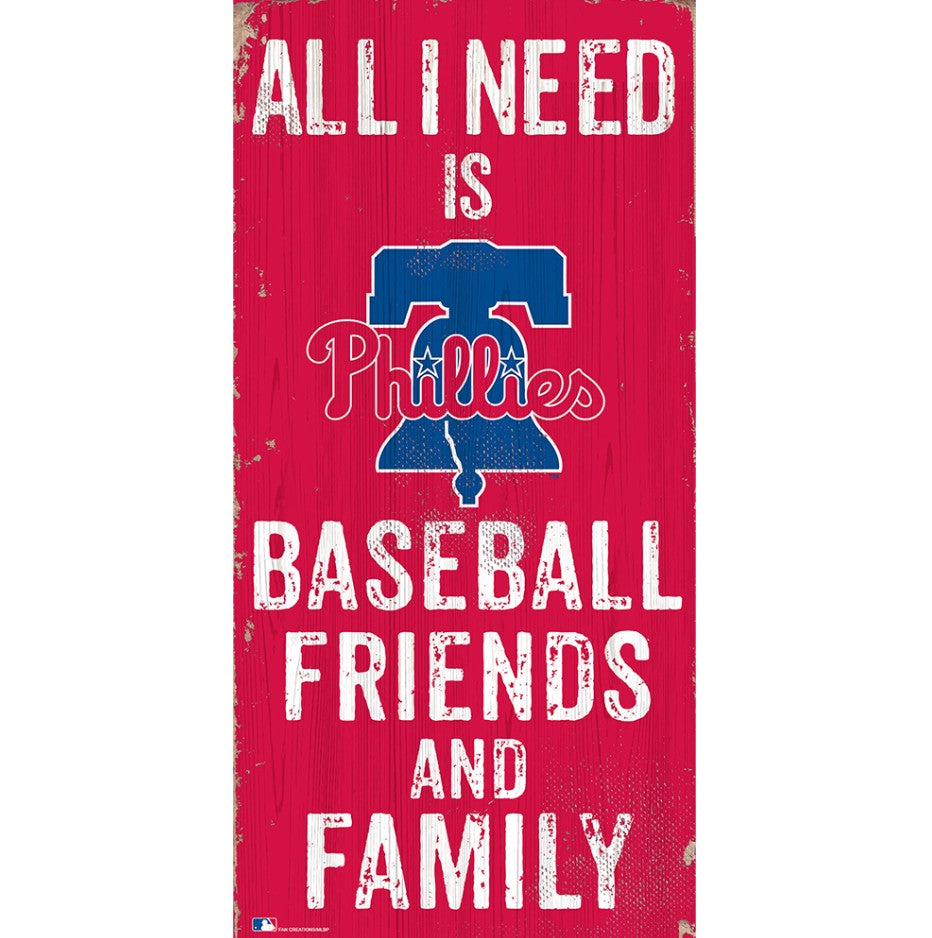 Philadelphia Phillies Baseball, Friends, & Family Wood Sign | Baseball ...