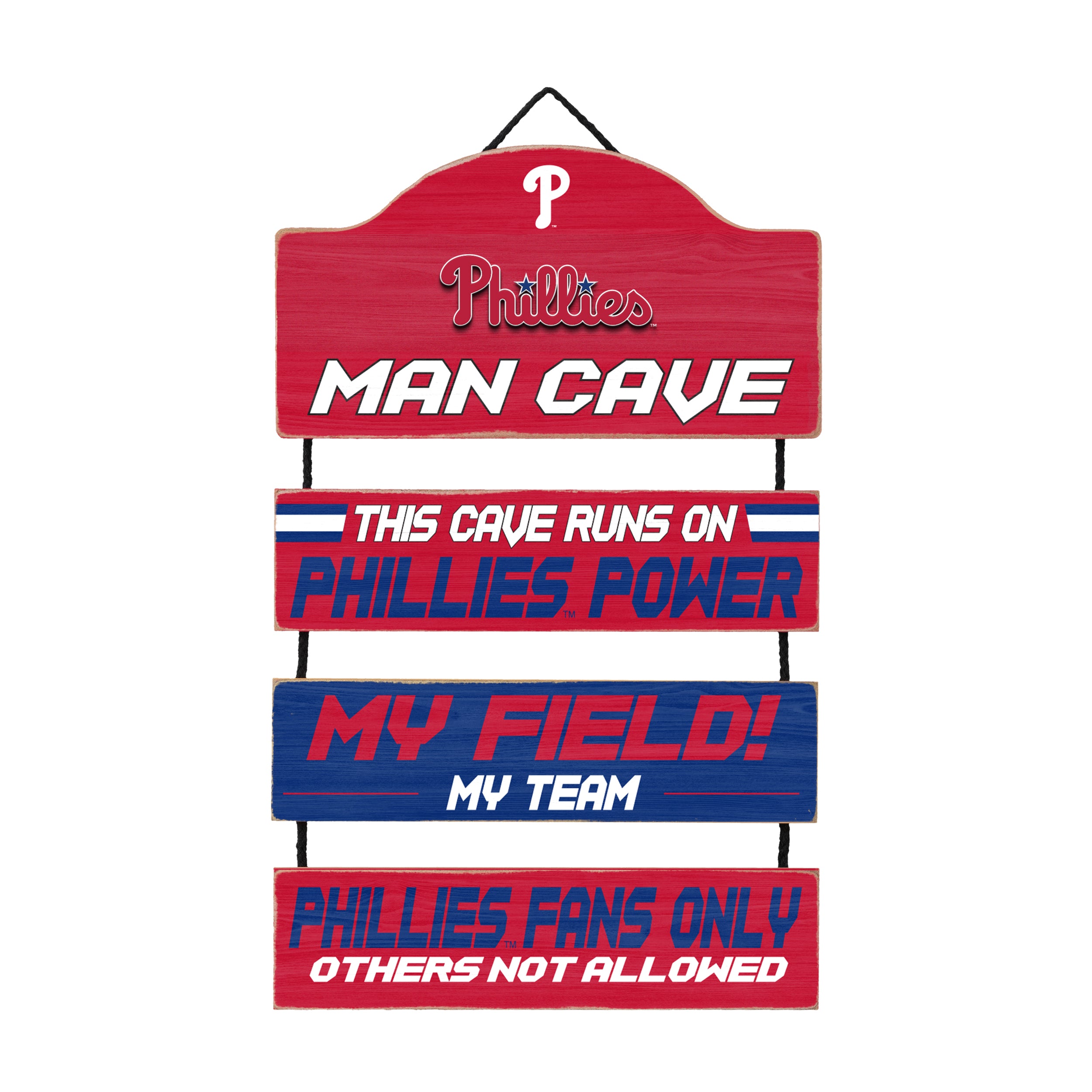 Philadelphia Phillies Wooden Man Cave Dangle Sign | Baseball Signs ...