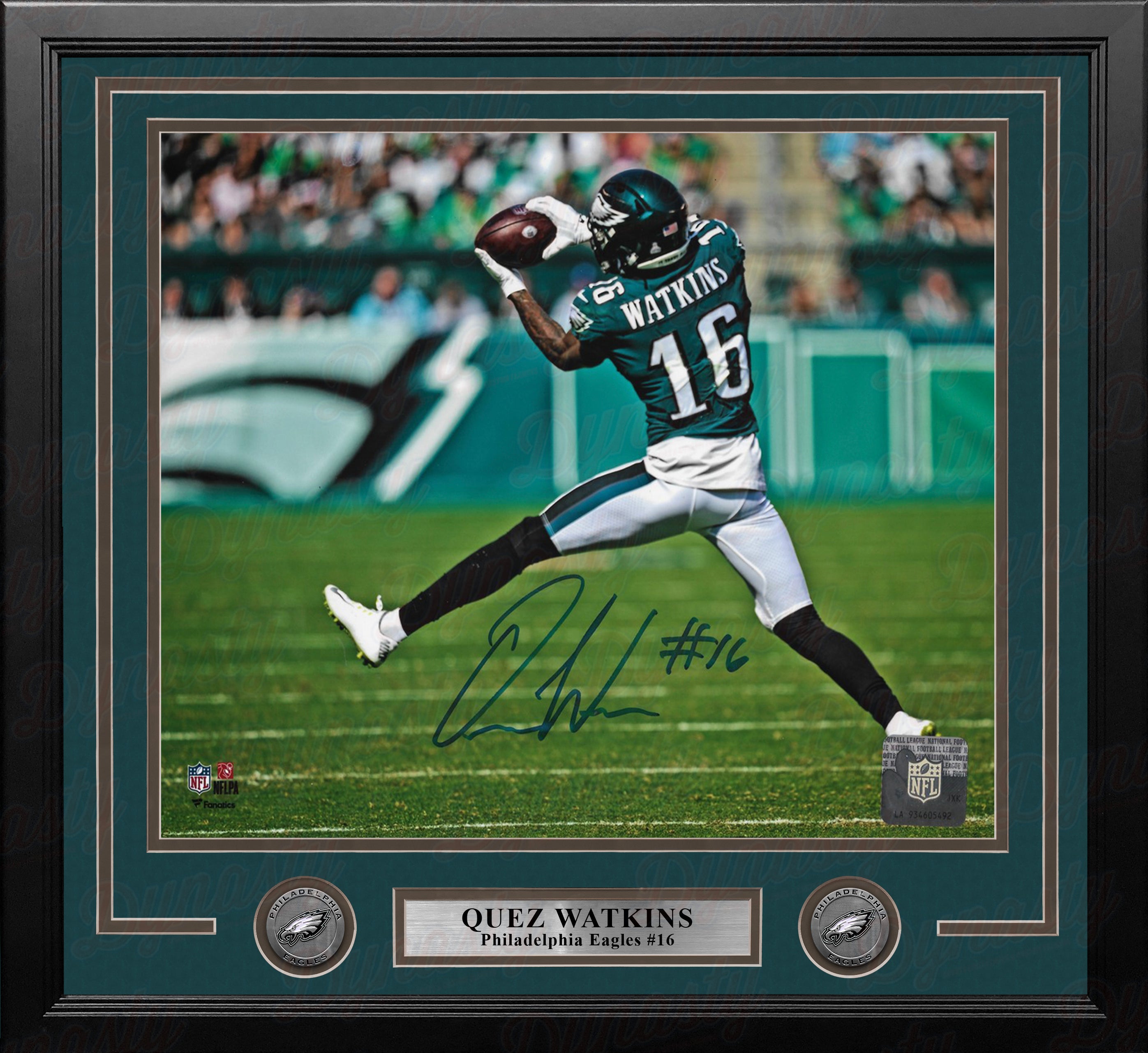 Quez Watkins Catch Philadelphia Eagles Autographed 11" x 14" Framed ...