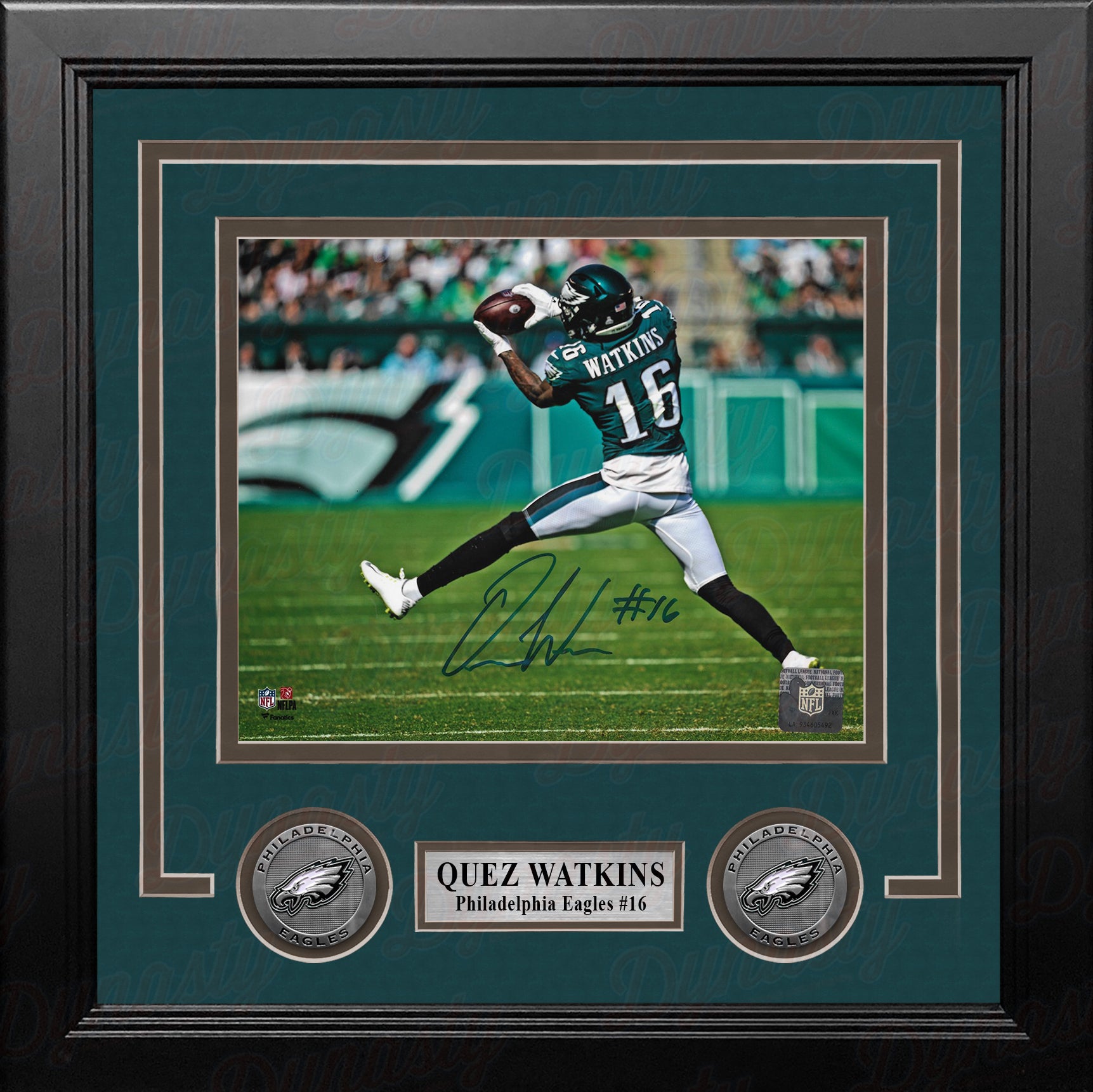 Quez Watkins Catch Philadelphia Eagles Autographed 8" x 10" Framed ...